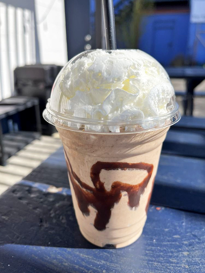 This chocolate malt shake isn't just a drink, it's a time machine back to when desserts weren't afraid of commitment.