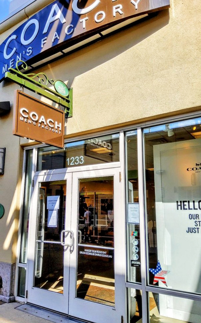 Coach Men's Factory signals to husbands and boyfriends that outlet shopping isn't just for their partners&mdash;luxury awaits everyone here.