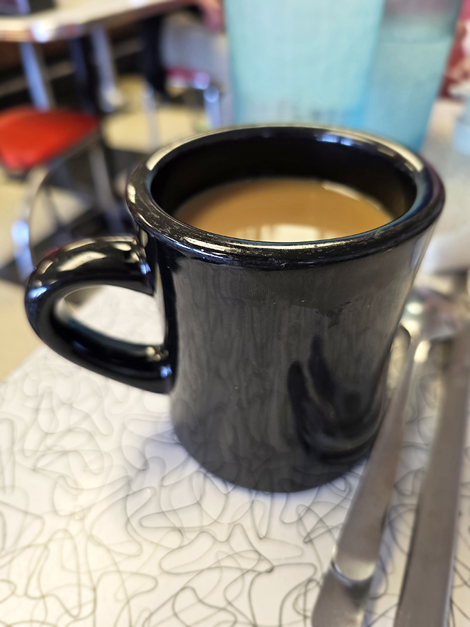 The lifeblood of any respectable diner - honest, no-nonsense coffee that promises to keep your eyes open through even the dullest Monday morning meetings.