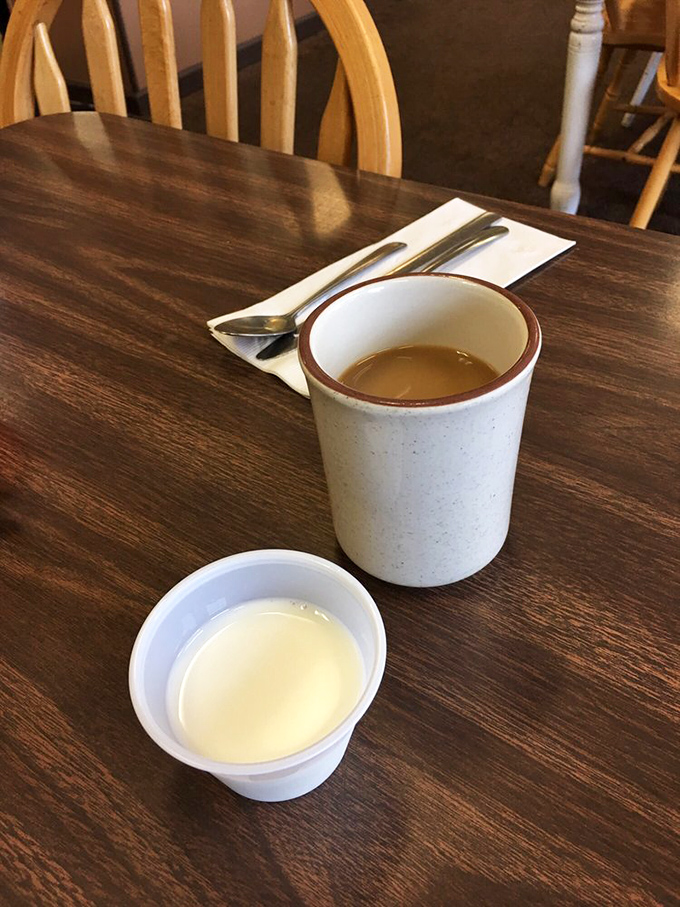 Coffee served in sturdy mugs that say, "Take your time, friend." In a world of paper cups and rush orders, this is civilization.