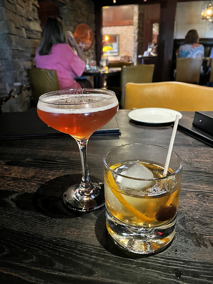 Cocktails crafted with intention&mdash;the amber glow of bourbon and the ruby sparkle of a martini signal the evening's adventures are just beginning.