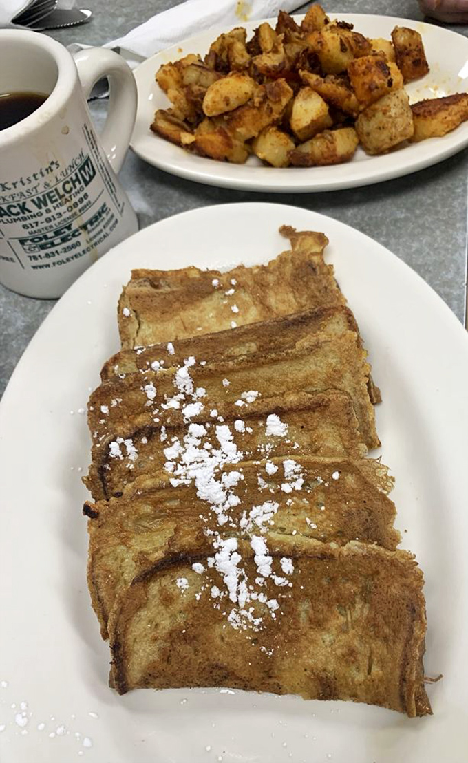 French toast that's achieved celebrity status&mdash;dusted with powdered sugar, served with a side of perfectly seasoned home fries, and ready for its close-up.