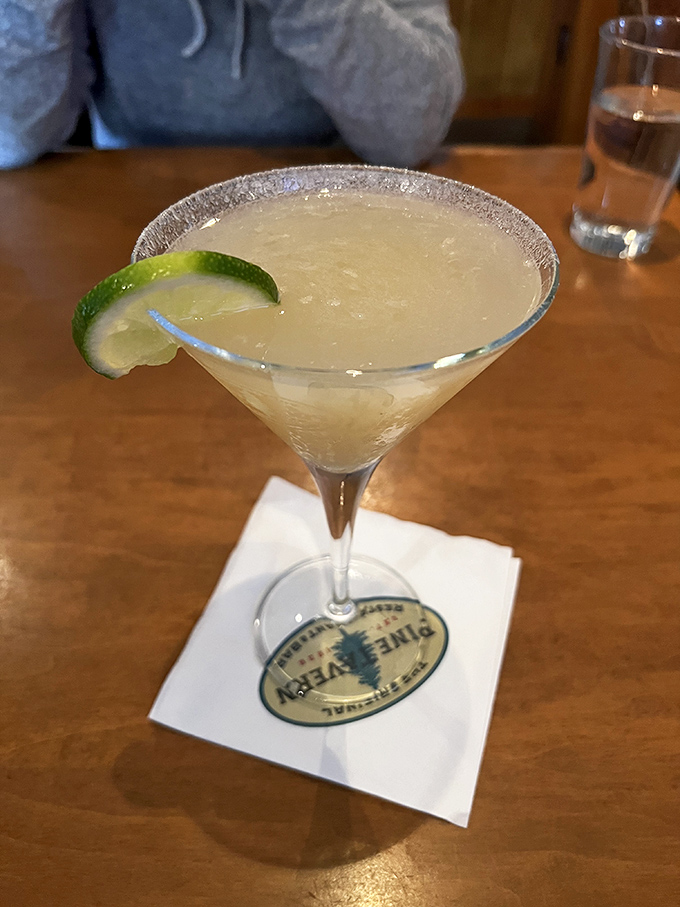 A frosty margarita with a salt-kissed rim and lime garnish&mdash;the perfect companion while watching the Deschutes River flow by.