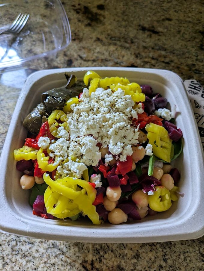 A colorful Mediterranean masterpiece that makes eating healthy feel like cheating. That feta cheese brings the party to this bowl.