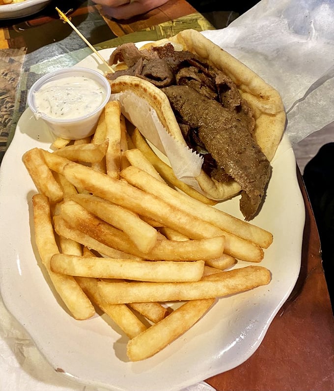 French fries and gyros—proof that international cooperation can create something greater than the sum of its parts.