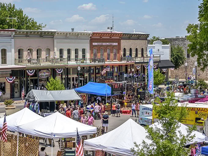 Festival day transforms the square into a community living room, where strangers become neighbors over homemade pies and local crafts.