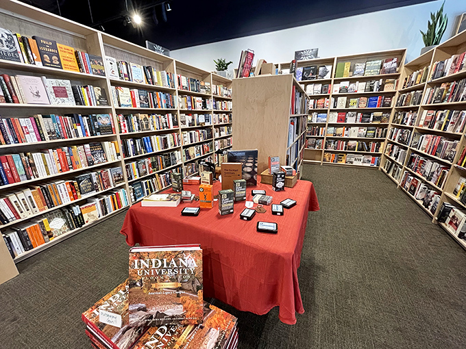 Local pride meets literary passion at this display featuring Indiana University books&mdash;perfect for residents and visitors alike.