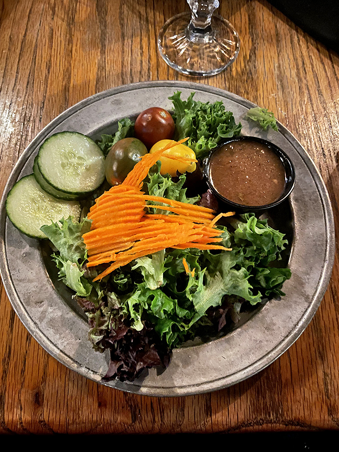 A garden-fresh house salad that manages to be both virtuous and delicious&mdash;the rare healthy option that doesn't feel like dietary punishment.