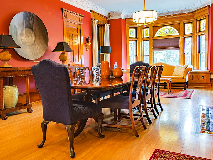 This dining table has hosted more fascinating conversations than most talk shows. The coral walls practically vibrate with stories.
