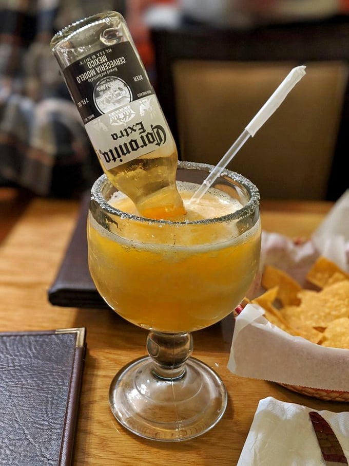 The Coronarita&mdash;where a beer does a graceful swan dive into your margarita. It's not just a drink; it's performance art you can sip.
