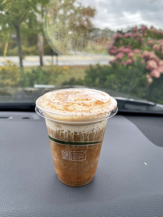 That isn't just coffee – it's a maple pumpkin cold brew companion for your donut journey, served with a side of caffeine bliss.