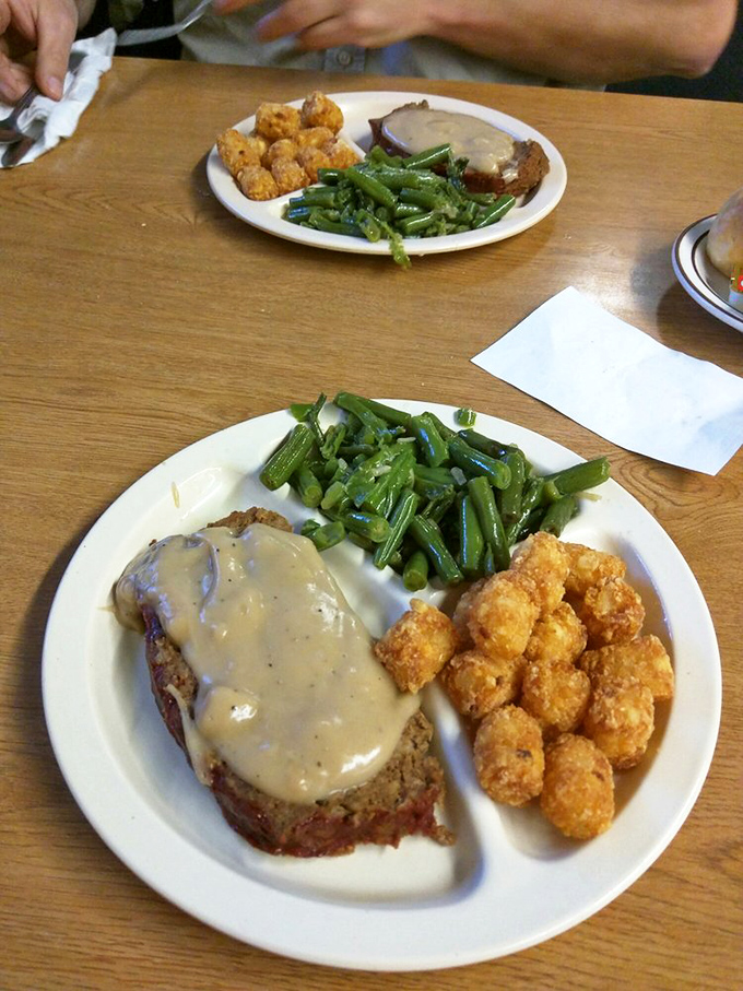 Meatloaf dinner that would make your grandmother both proud and jealous. Comfort food that wraps you in a gravy hug.