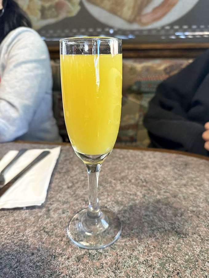 Sunshine in a glass! This mimosa brings weekend vibes any day of the week&mdash;because who said Tuesday mornings can't have a little sparkle?