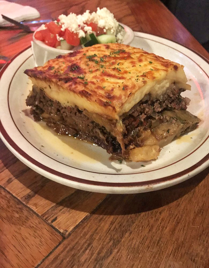 Moussaka: where comfort food meets culinary artistry. This layered masterpiece of eggplant, seasoned meat, and b&eacute;chamel is Greece's answer to lasagna.
