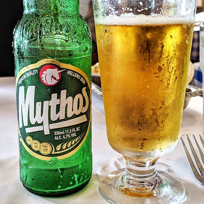 Mythos beer: Because nothing washes down Greek food like Greece's answer to "What's your local brew?" Refreshingly straightforward in a complicated world.