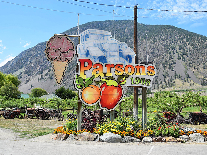 This colorful sign might be from another Parsons, but our town's local produce is just as fresh. Farm-to-table isn't trendy here – it's Tuesday.