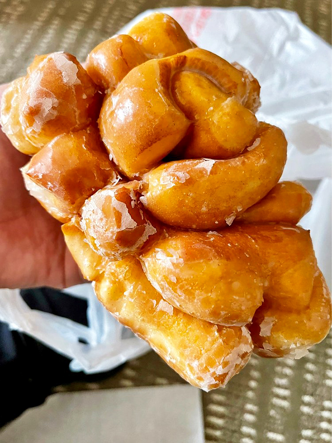 The apple fritter - part donut, part apple pie, all happiness. Those crispy edges should win a James Beard Award. 