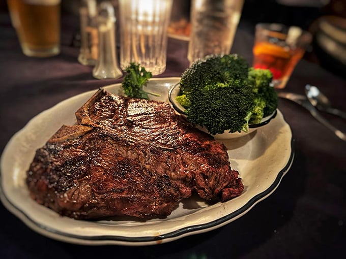 The porterhouse doesn't just sit on your plate&mdash;it commands attention like a diva who's earned her spotlight. That char is singing a siren song.