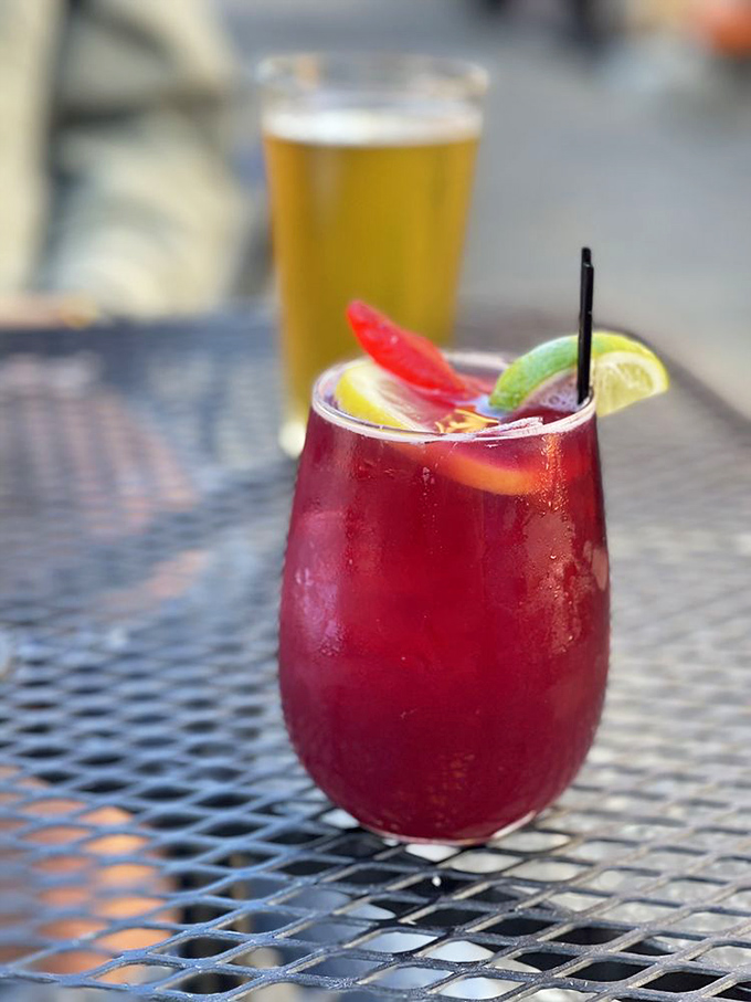 This isn't just sangria; it's a sunset captured in a glass, complete with fruit treasures waiting to be discovered on your maritime adventure.