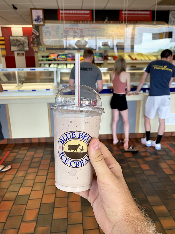 "Over 70 flavors available" isn't a menu note&mdash;it's a dare. This milkshake required serious bicep strength just to sip through the straw.