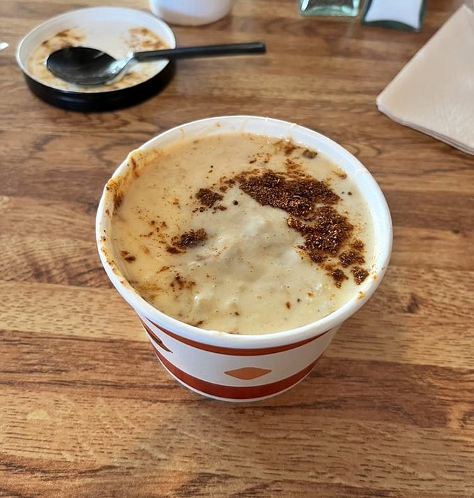 She-crab soup so rich and velvety, it should come with its own retirement plan. That sprinkle of spice on top isn't garnish&mdash;it's the exclamation point.