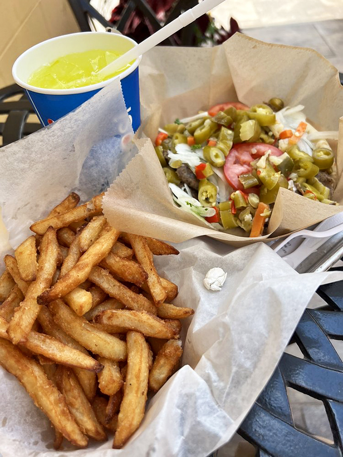 The holy trinity of lunch perfection: crispy fries, a loaded gyro, and a fountain drink. Name a more iconic trio&mdash;I'll wait.