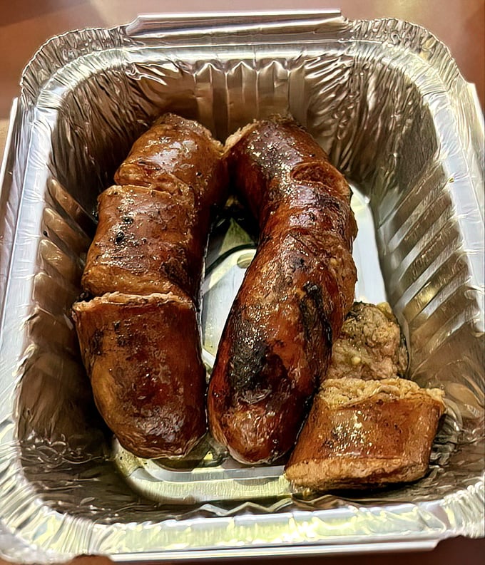 Sausages with personality! These smoky links have the kind of snap that makes your ears perk up like a dog hearing a treat bag open.