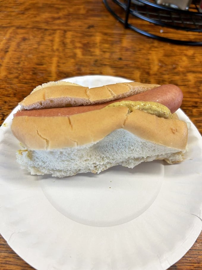 The famous steamed hot dog in its natural habitat. No fancy garnishes needed when the basics are executed with this level of expertise.