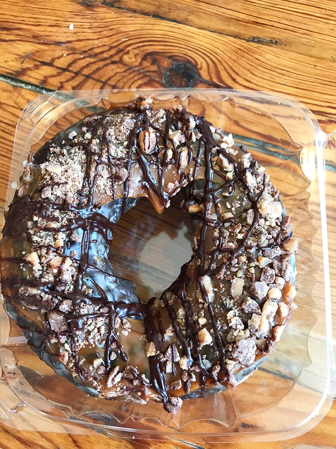 The Turtle donut isn't just a sweet treat &ndash; it's chocolate, caramel, and nuts performing a three-act play on your taste buds.