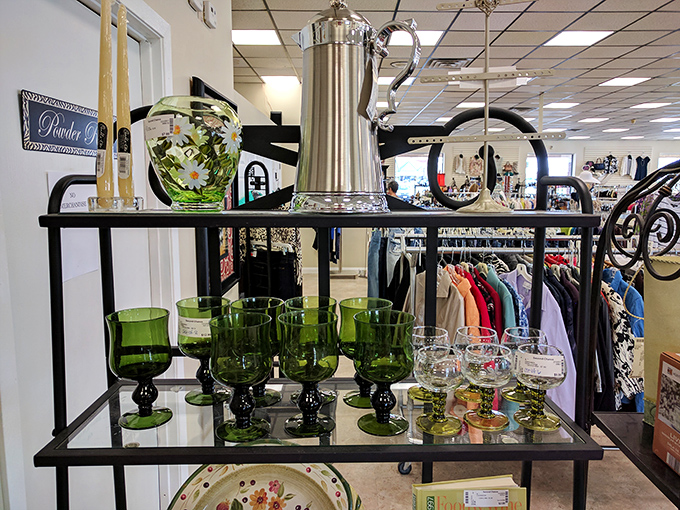 Vintage glassware that makes even two-buck chuck look like it came from a French vineyard. Instant sophistication awaits.