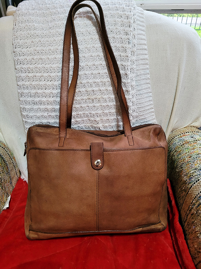 Not just any leather tote &ndash; this one has stories to tell. Perfectly broken in, like it's already traveled to all the places you're planning to go.