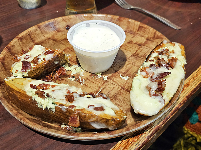 Bacon-topped potatoes that whisper, "You could share me, but you really don't want to," in a distinctly German accent.