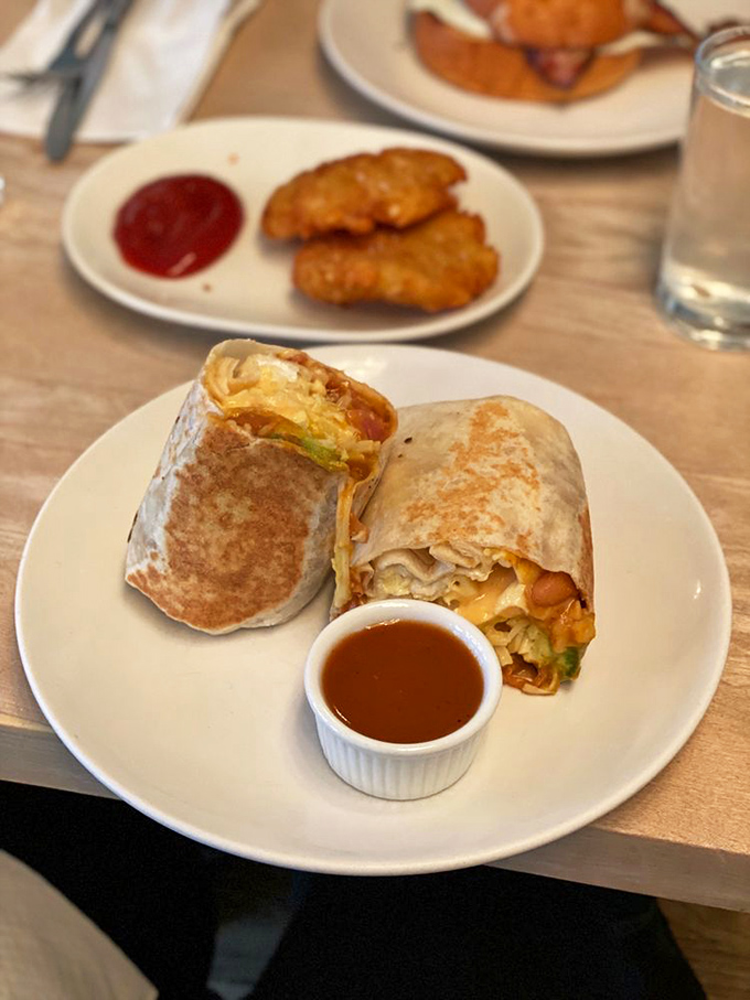 Breakfast burritos: where the humble tortilla becomes a delivery system for morning happiness, wrapped up like a present to yourself.