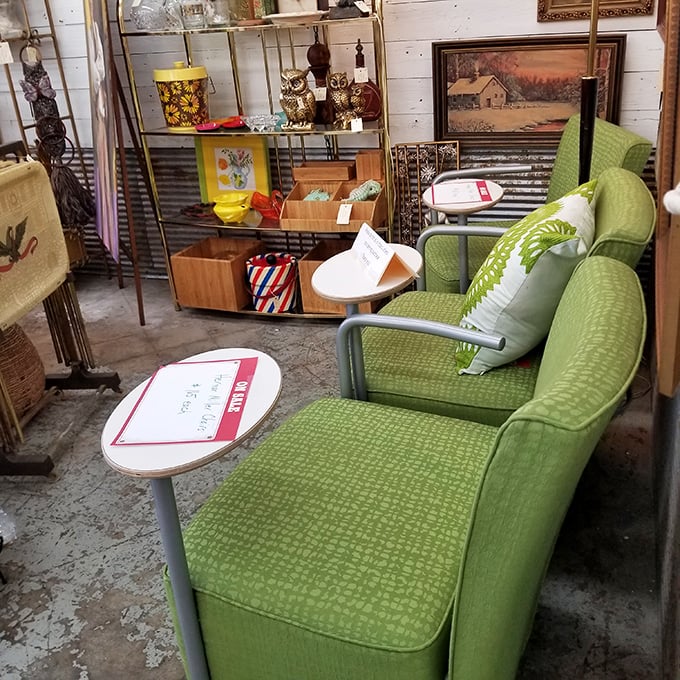 Mid-century modern meets comfort in this lime green chair and ottoman &ndash; the perfect spot for your next book club or nap championship.