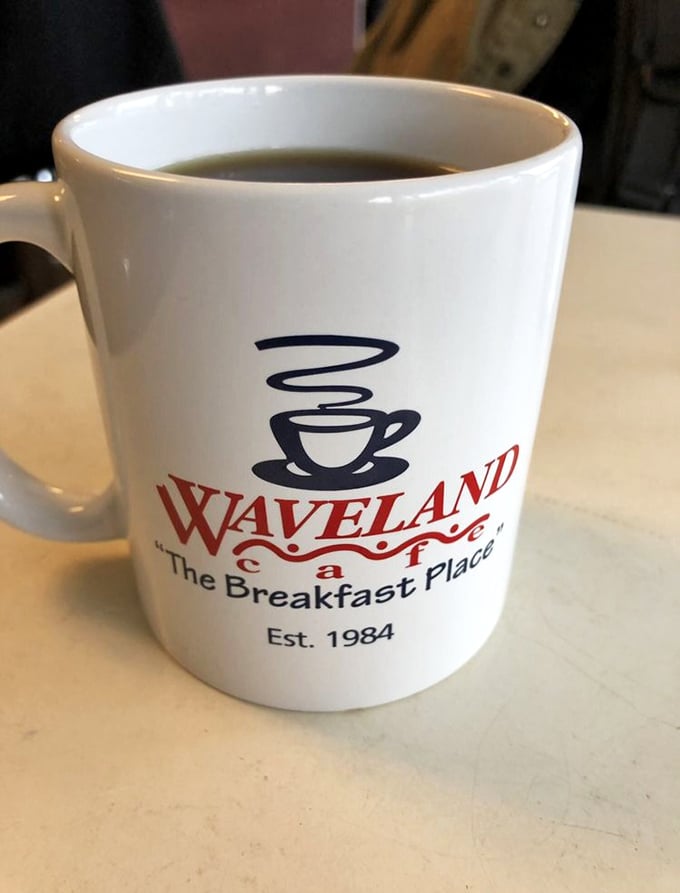 The mug that launches a thousand Des Moines mornings. This isn't just coffee—it's liquid motivation in the official chalice of breakfast champions.