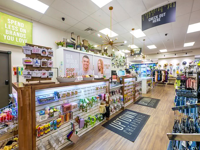 The checkout counter doubles as command central for this fashion operation, where treasures are processed and style dreams are validated.