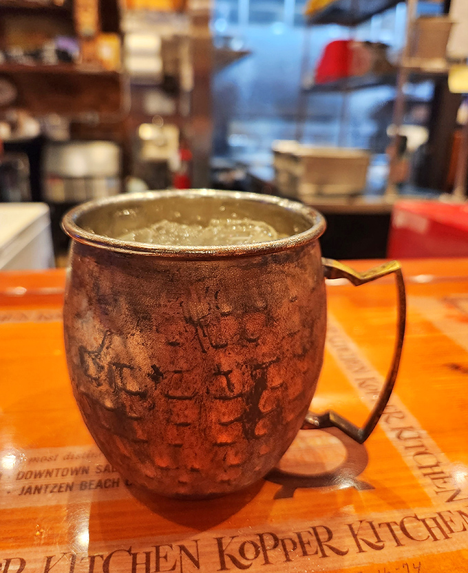 That copper mug isn't just for Moscow Mules&mdash;it's keeping your beverage properly chilled while you contemplate ordering seconds of everything.