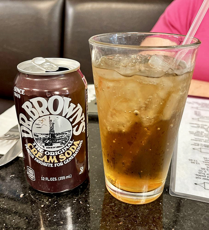 Dr. Brown's Cream Soda&mdash;the unofficial beverage of serious deli enthusiasts everywhere. Like liquid nostalgia with just the right amount of fizz.
