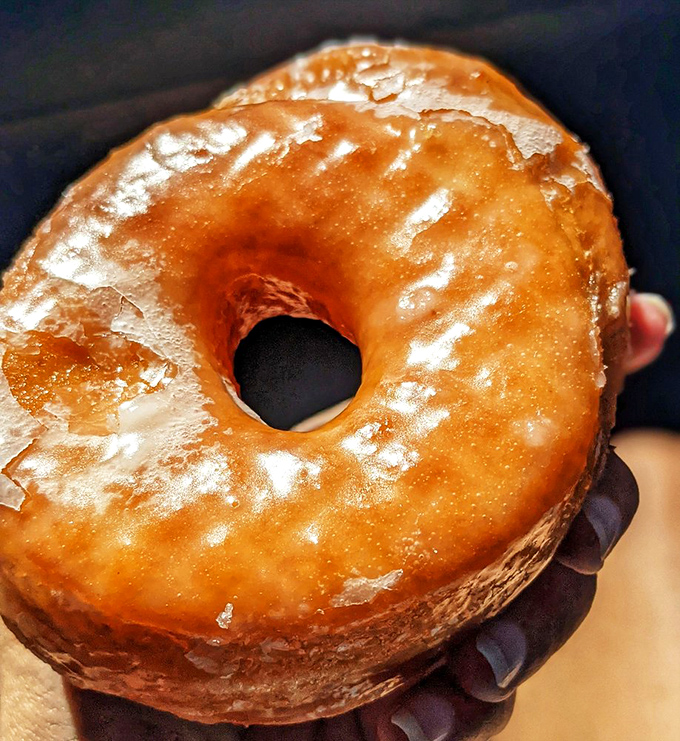 This glazed donut isn't just breakfast; it's a halo of happiness. One bite, and you'll swear you've found the fountain of youth.