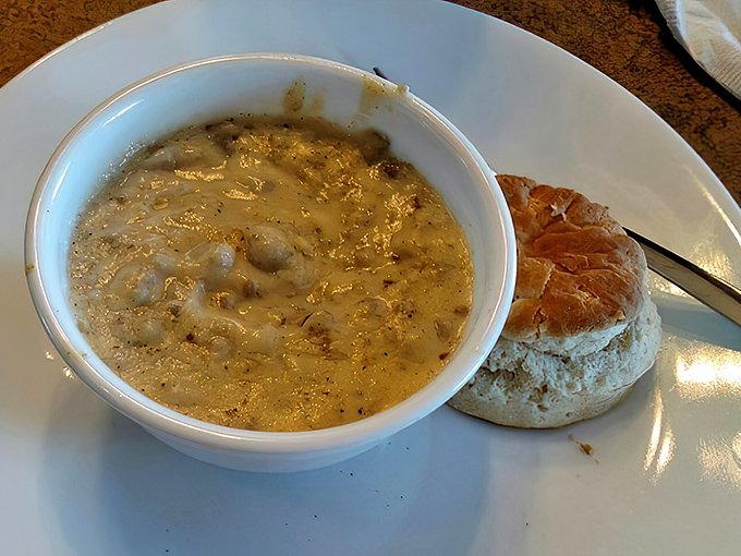 A golden biscuit meets its soulmate&mdash;creamy gravy with bits of sausage playing matchmaker. A Delaware love story.
