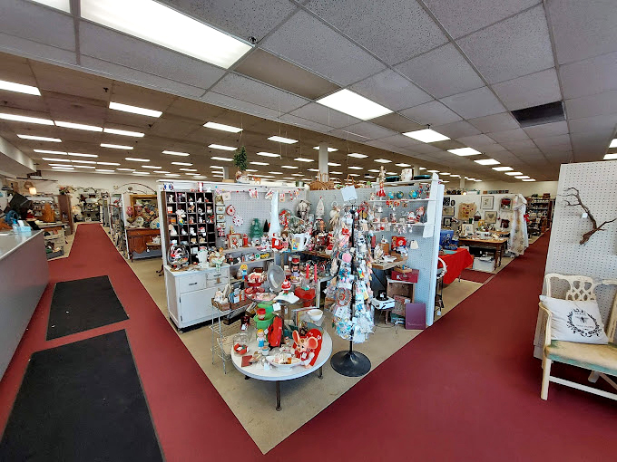 The Christmas corner stays festive year-round, where holiday nostalgia isn't seasonal but a permanent state of vintage joy.