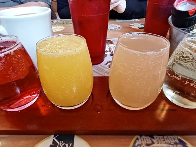 Breakfast cocktails that bring sunshine to your table. This mimosa flight lets you taste the rainbow without having to chase a leprechaun first.