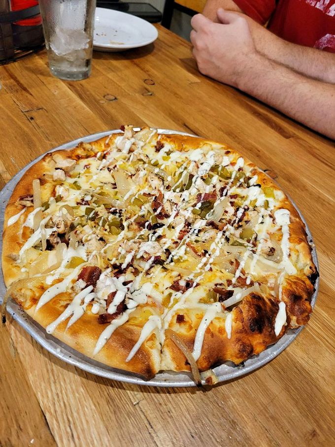 BBQ pizza proves that even Italian classics can benefit from a little Oklahoma smoke therapy. This cross-cultural masterpiece deserves its own passport.