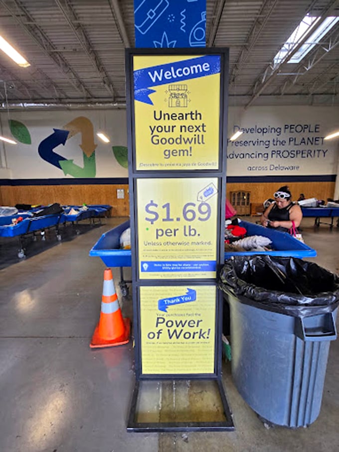 The signage tells the straightforward tale: $1.69 per pound for possibility. Where else can you buy potential masterpieces by the weight?