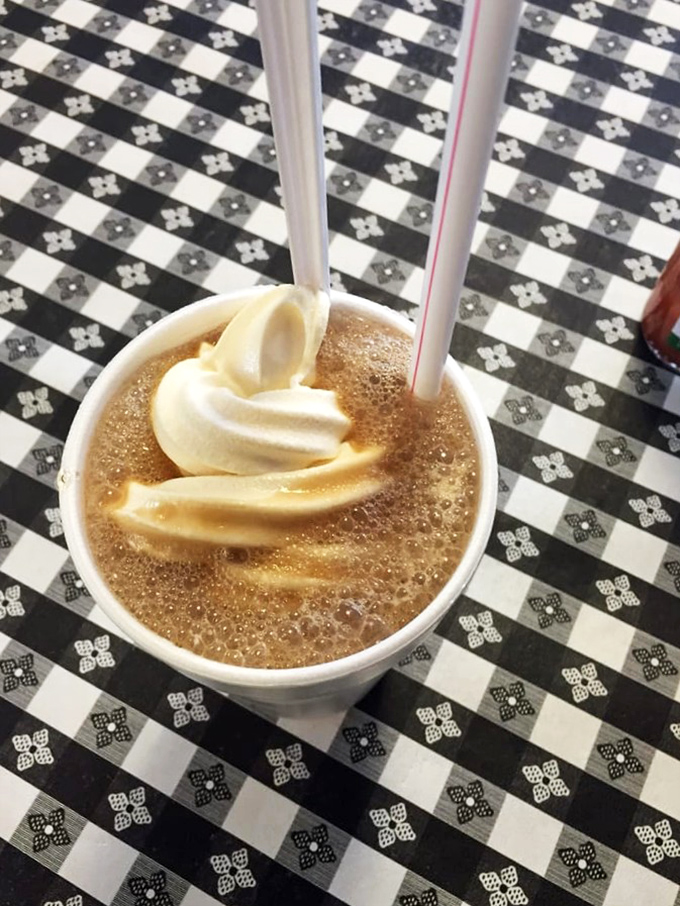 Root beer float nirvana: where creamy vanilla ice cream meets fizzy root beer, creating that magical in-between layer that's neither solid nor liquid.