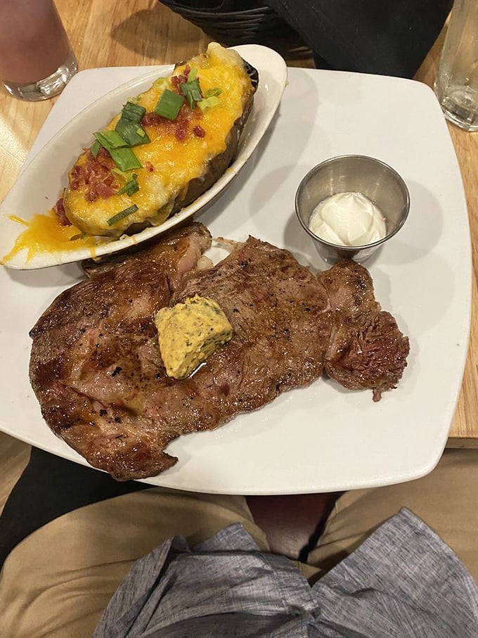 That cross-section view reveals what steak connoisseurs know: few pleasures rival the first cut into a properly rested, expertly cooked piece of beef.