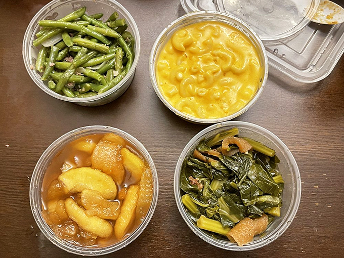 A quartet of Southern sides that could headline their own show. The mac and cheese alone deserves its own fan club.