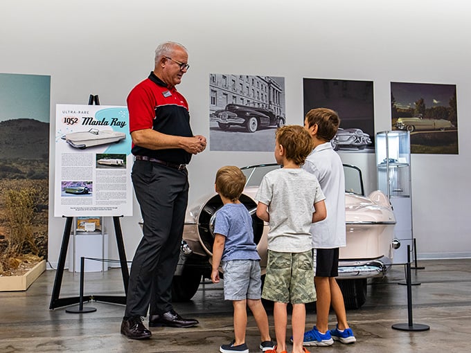 The magic moment when young eyes discover the stories behind these mechanical marvels, creating tomorrow's car enthusiasts one "wow" at a time.