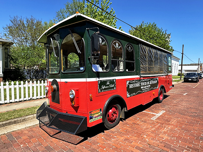 All aboard the Historic Jefferson Railway! This charming trolley doesn't just transport you through town—it shuttles you between centuries with narrated flair.