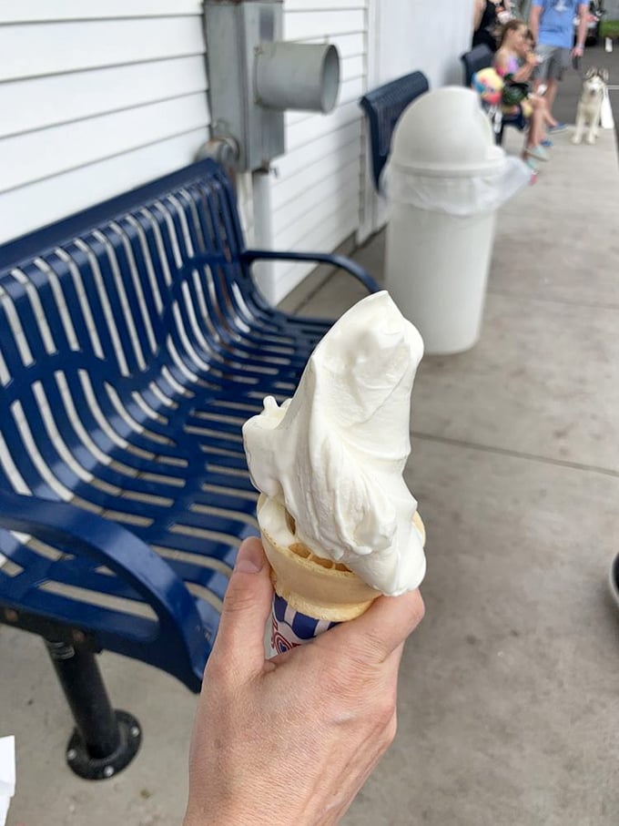 Vanilla custard so pristine it practically glows, perched atop a waffle cone&mdash;simplicity that somehow manages to be revolutionary.